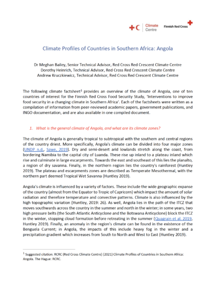 Angola – Red Cross Red Crescent Climate Centre